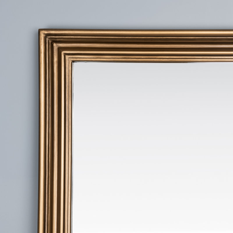 Latitude Run® Antique Gold Projected Frame Rectangle Mirror | Wayfair